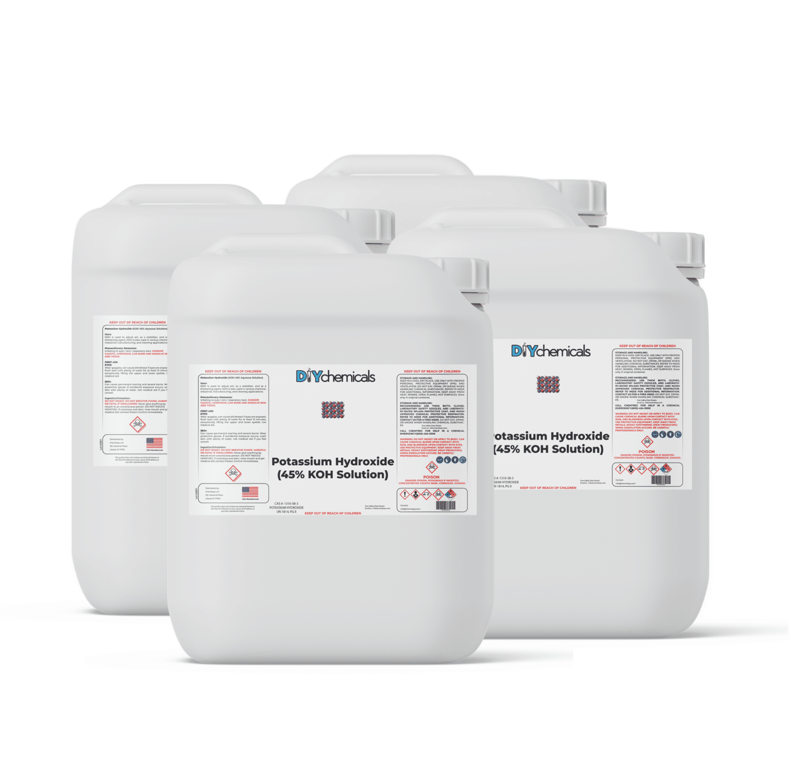 Potassium Hydroxide Liquid (KOH) - 45% Concentration DIYChemicals