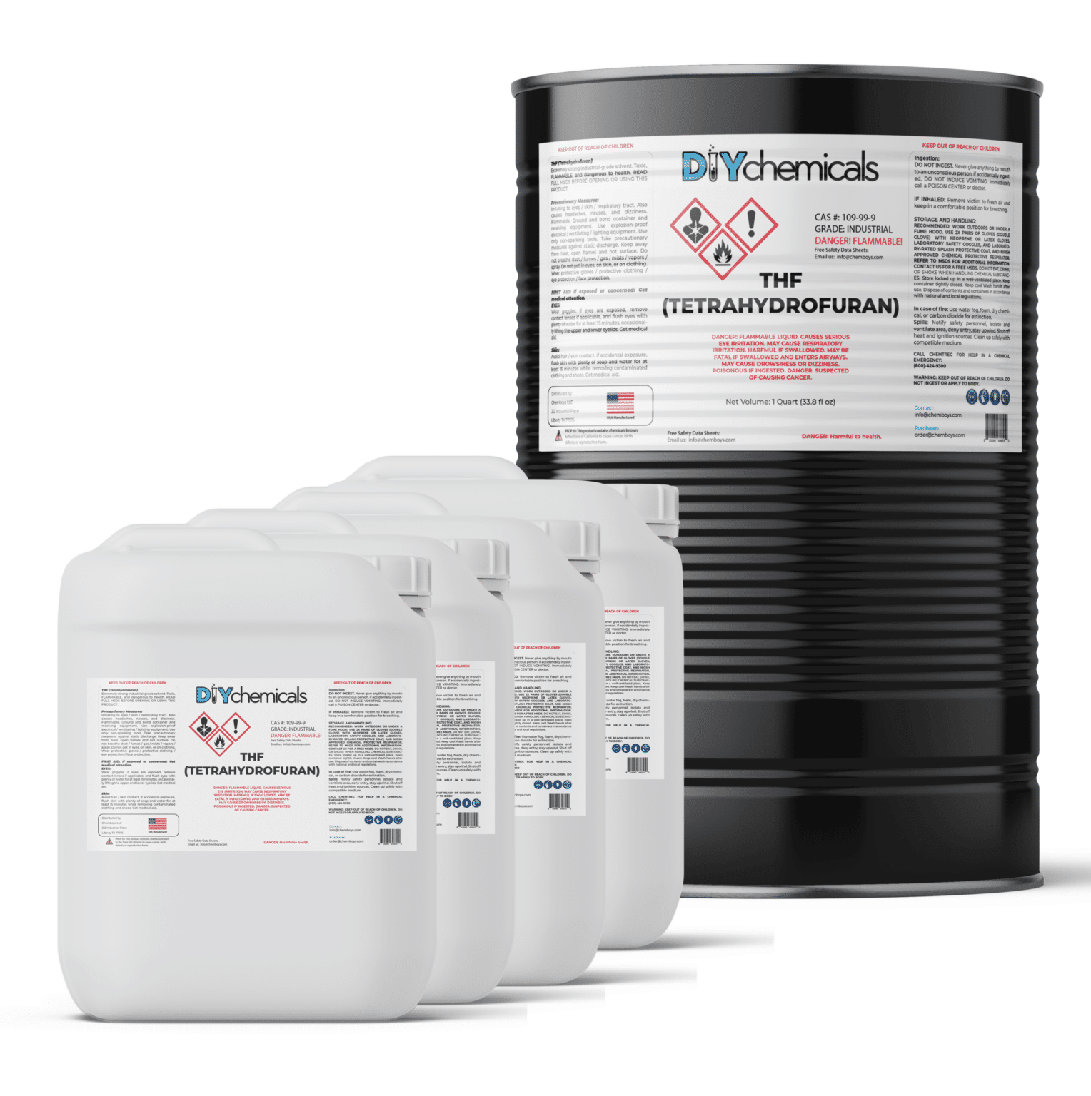 Tetrahydrofuran (THF) - 99%+ Concentration, Industrial Solvent, DIY ...